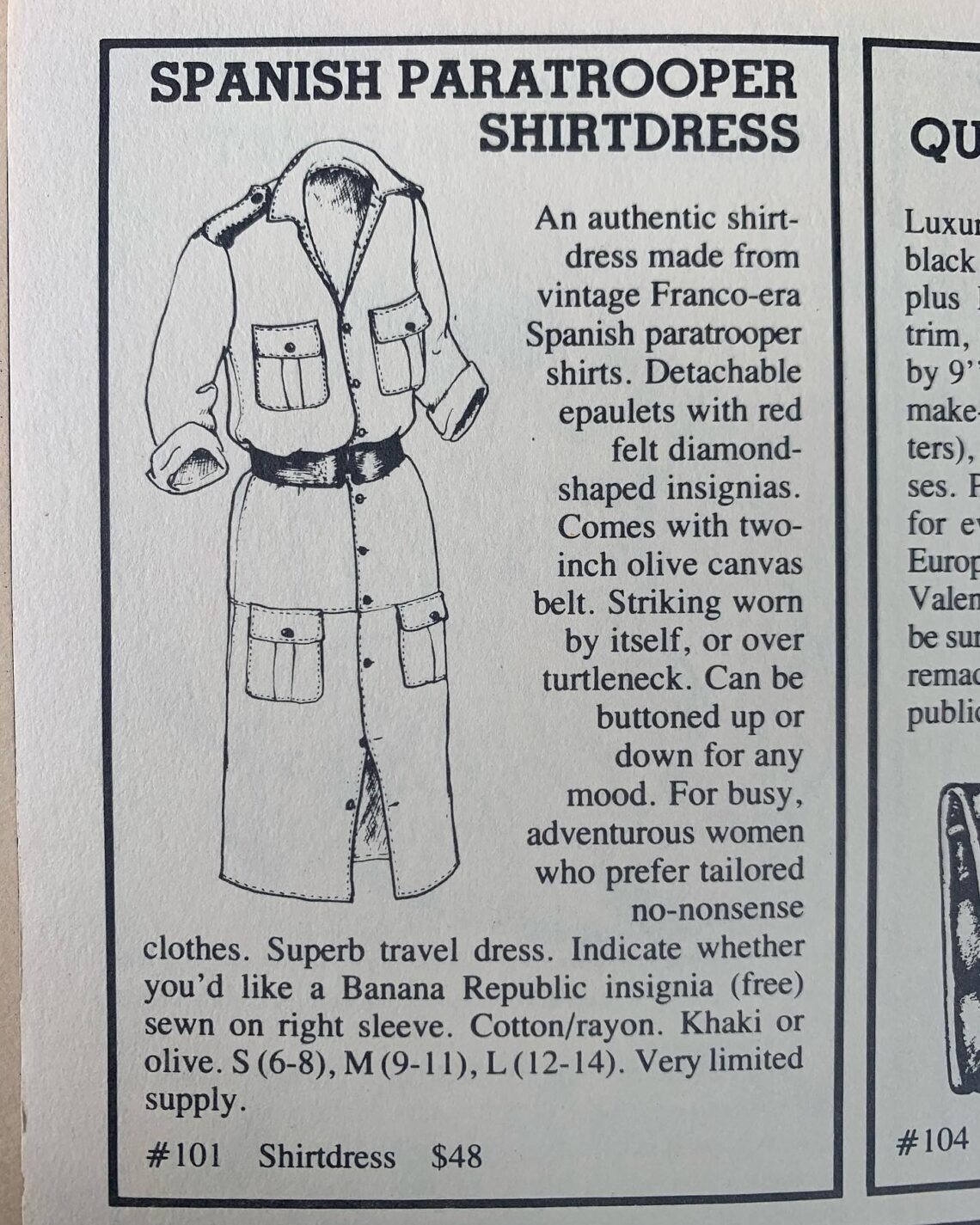 1978 Spanish Paratrooper Shirt Dress – Abandoned Republic